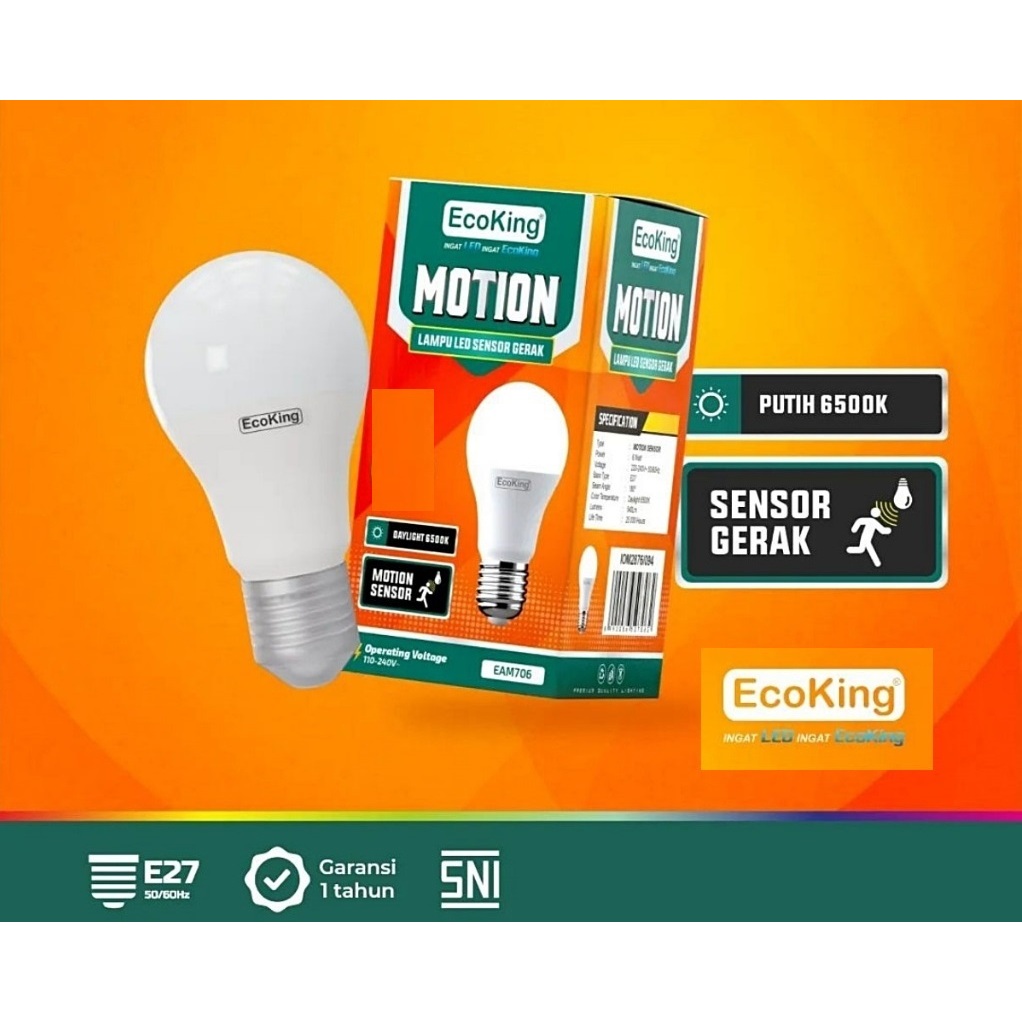 Ecoking Motion Sensor Lamp 6w 9w 13w Motion Sensor Bulb 6 Watt 9 Watt ...