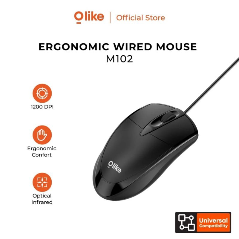 Olike wired Mouse M102 Ergonomic Design 1200 DPI Optical Sensor 3 ...