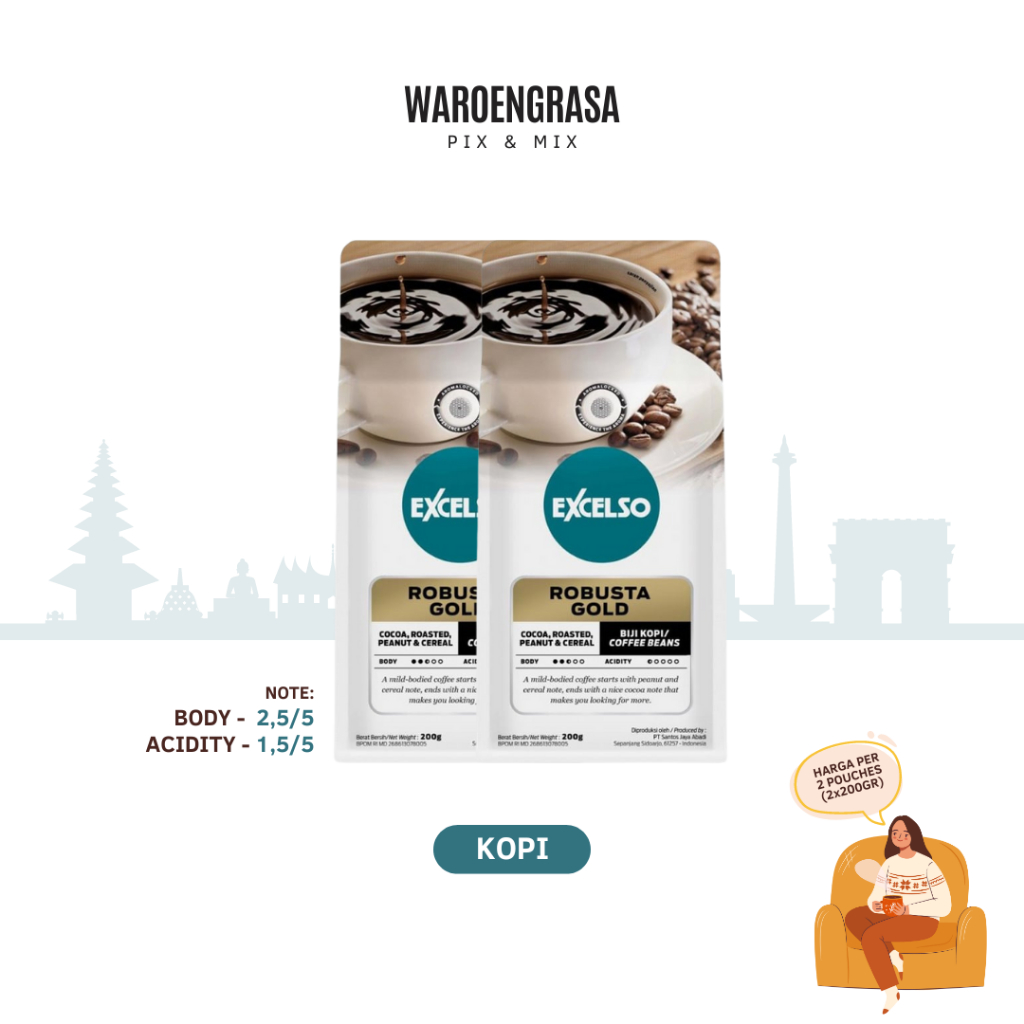 Excelso Bean Coffee - Robusta Gold - 200gr - 2 Packs | Shopee Malaysia