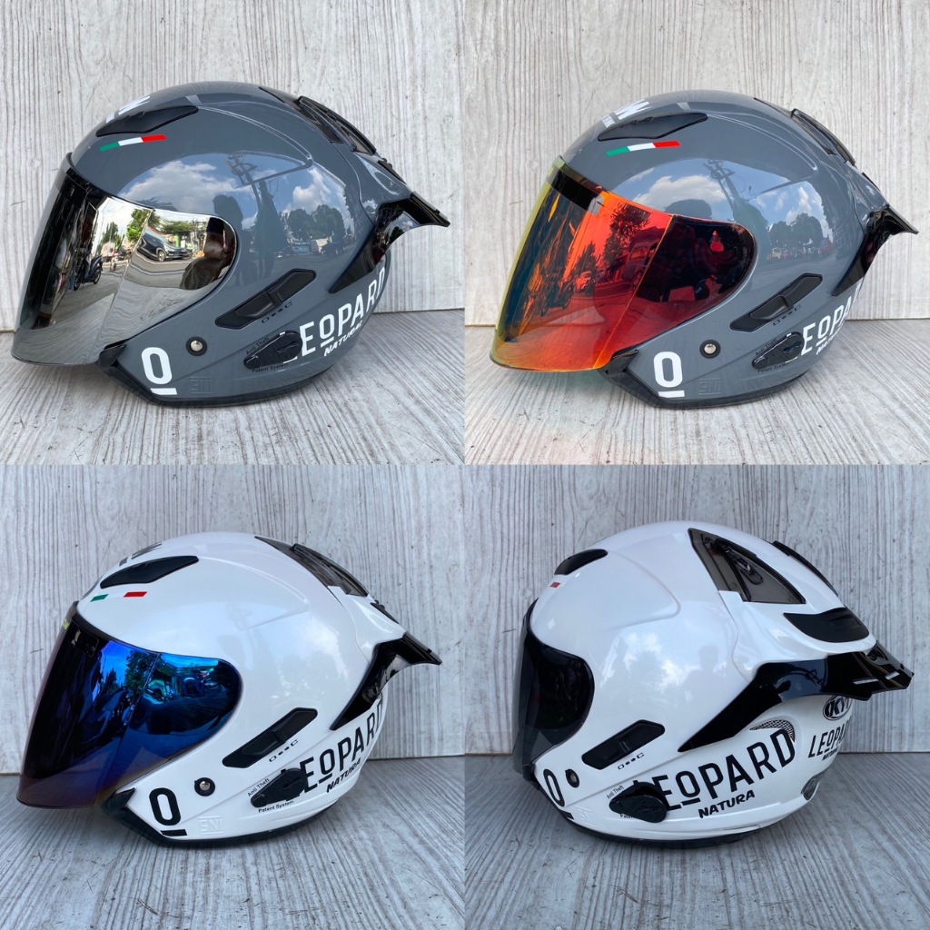 Helmet KYT GALAXY FLAT R Gray LEOPARD |White LEOPARD| Kyt GALAXY FLAT R ...