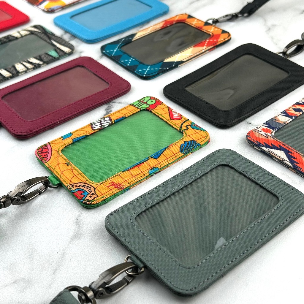 ID card holder hanging wallet name tag simple patterned and plain ...