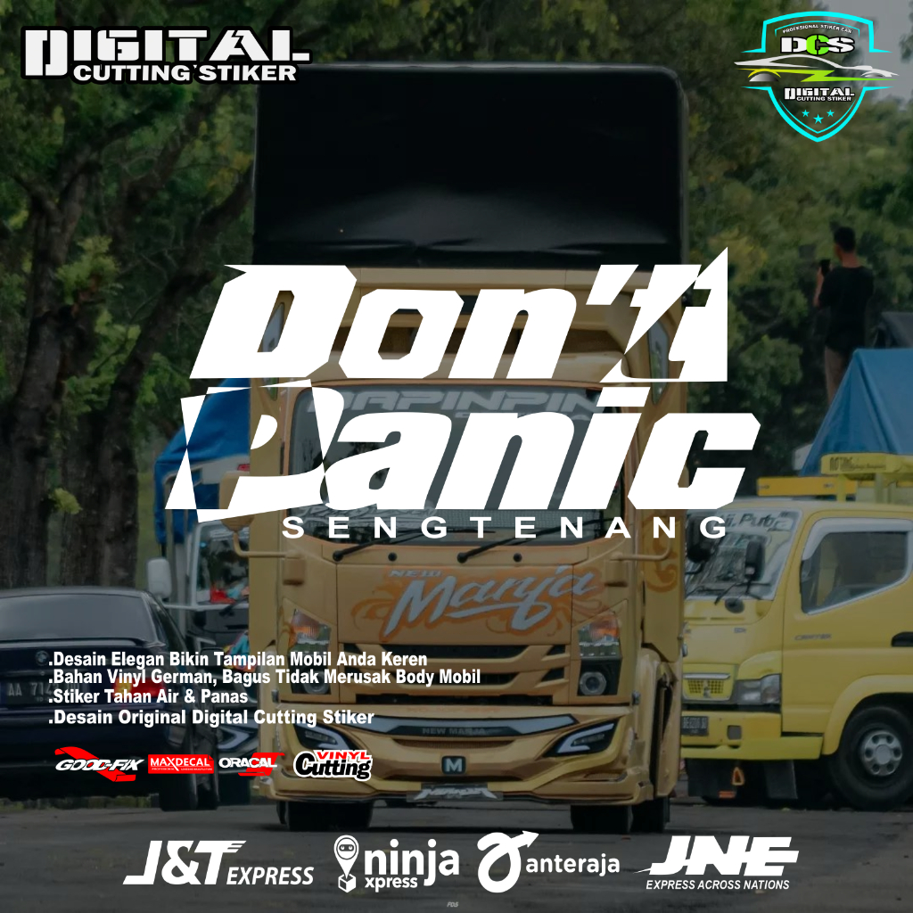 Don't panic window truck stickers cutting variations of Don't panik pickup truck windows ...