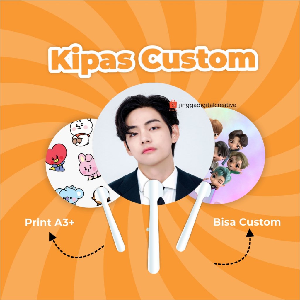 [ Orange] Custom BTS Fan | Custom Paper Fan | Custom Kpop Fan | Custom ...