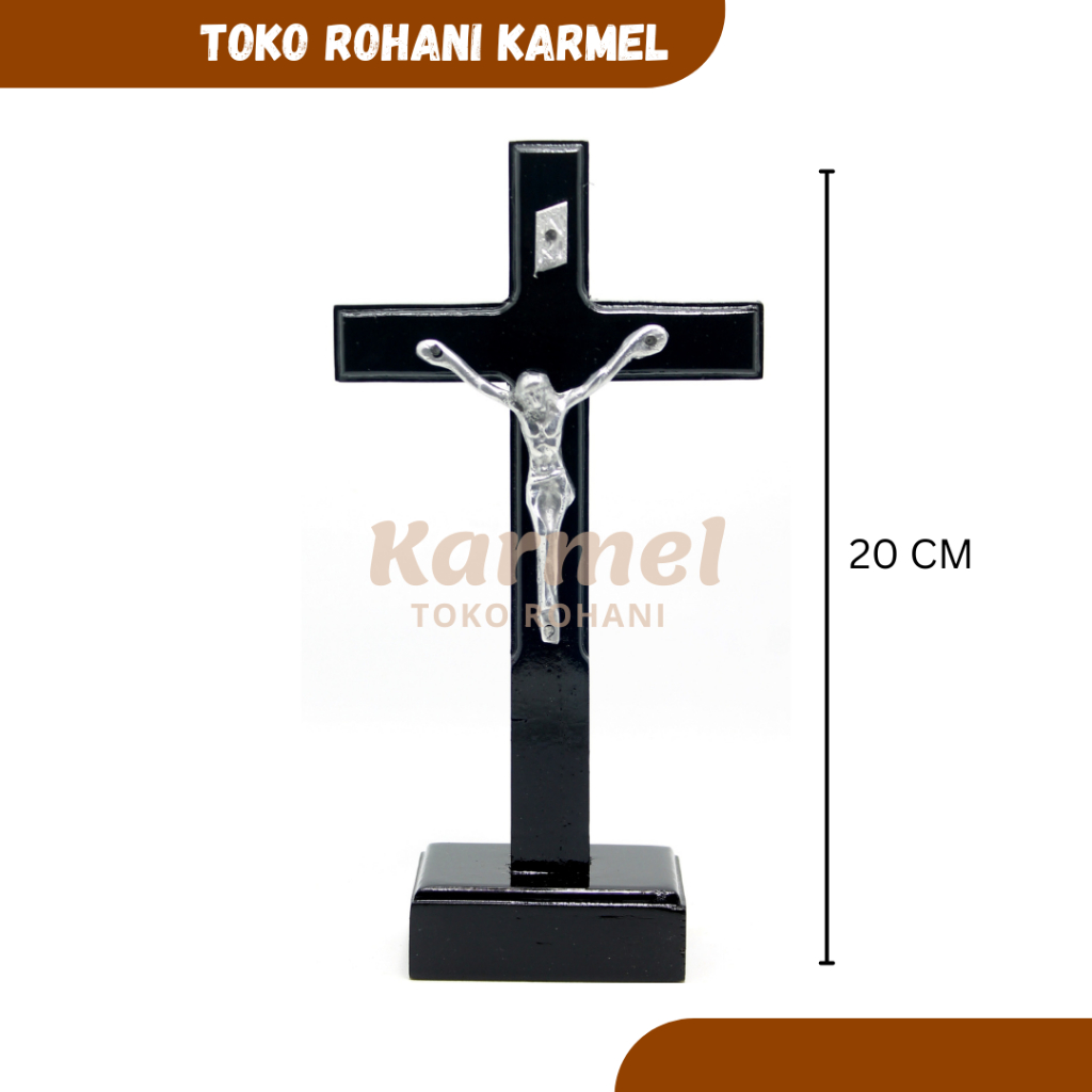 CATHOLIC TABLE CROSS 20 CM (SILVER) / ALUMINUM CATHOLIC SITTING CROSS ...