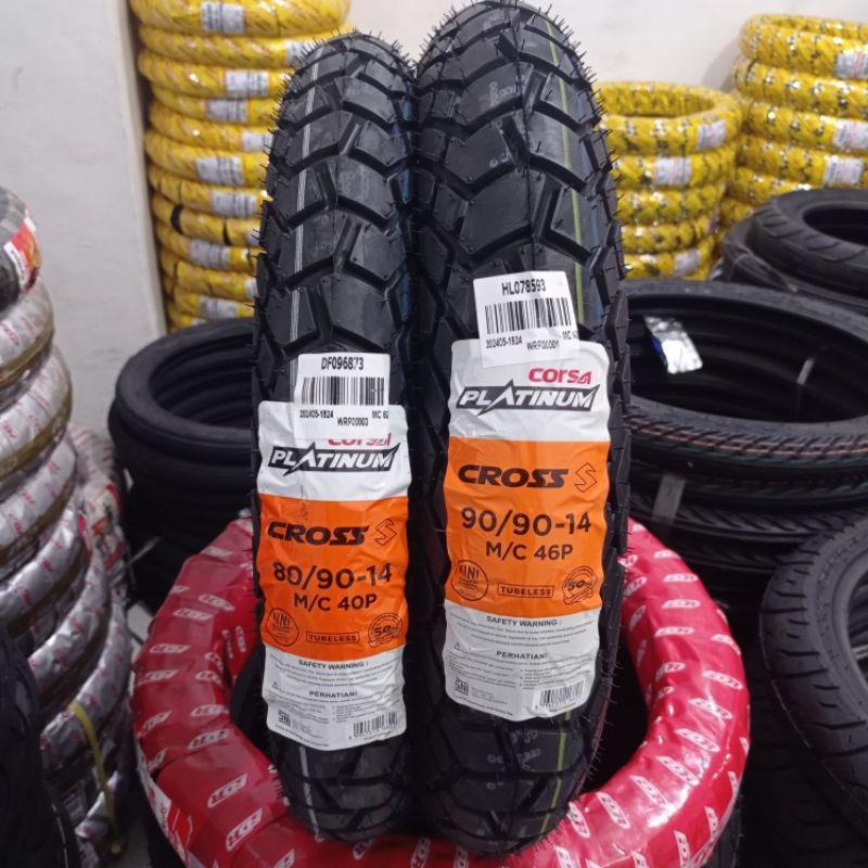 Corsa CROSS TIRE 80/90-14, 90/90-14 TUBLES ORIGINAL (free valve ...