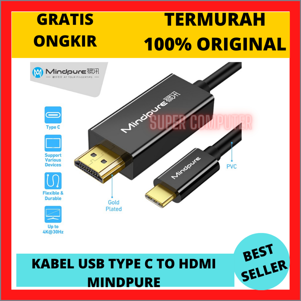 Sc USB TYPE C TO HDMI MINDPURE CABLE / TYPE C TO HDMI CONVERTER ...