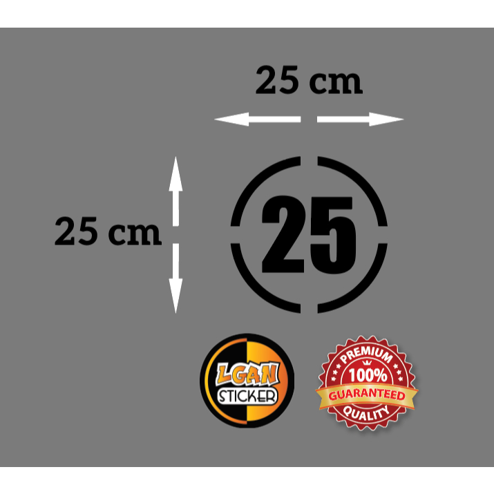 Round Strip Model Number Stickers, Oracal Material, Diameter 25 cm ...