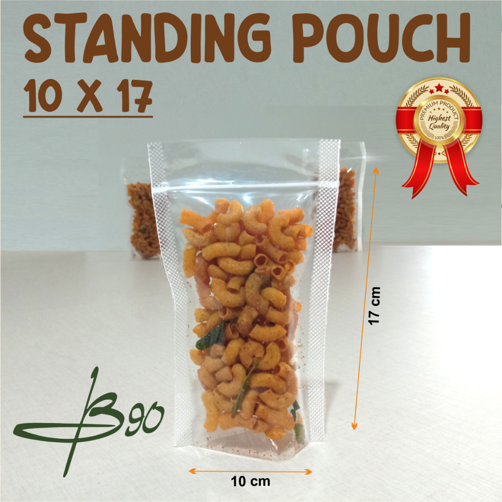 Plastic Standing Pouch UK 10x17 cm 100 gr snack Contains 50 Sheets ...