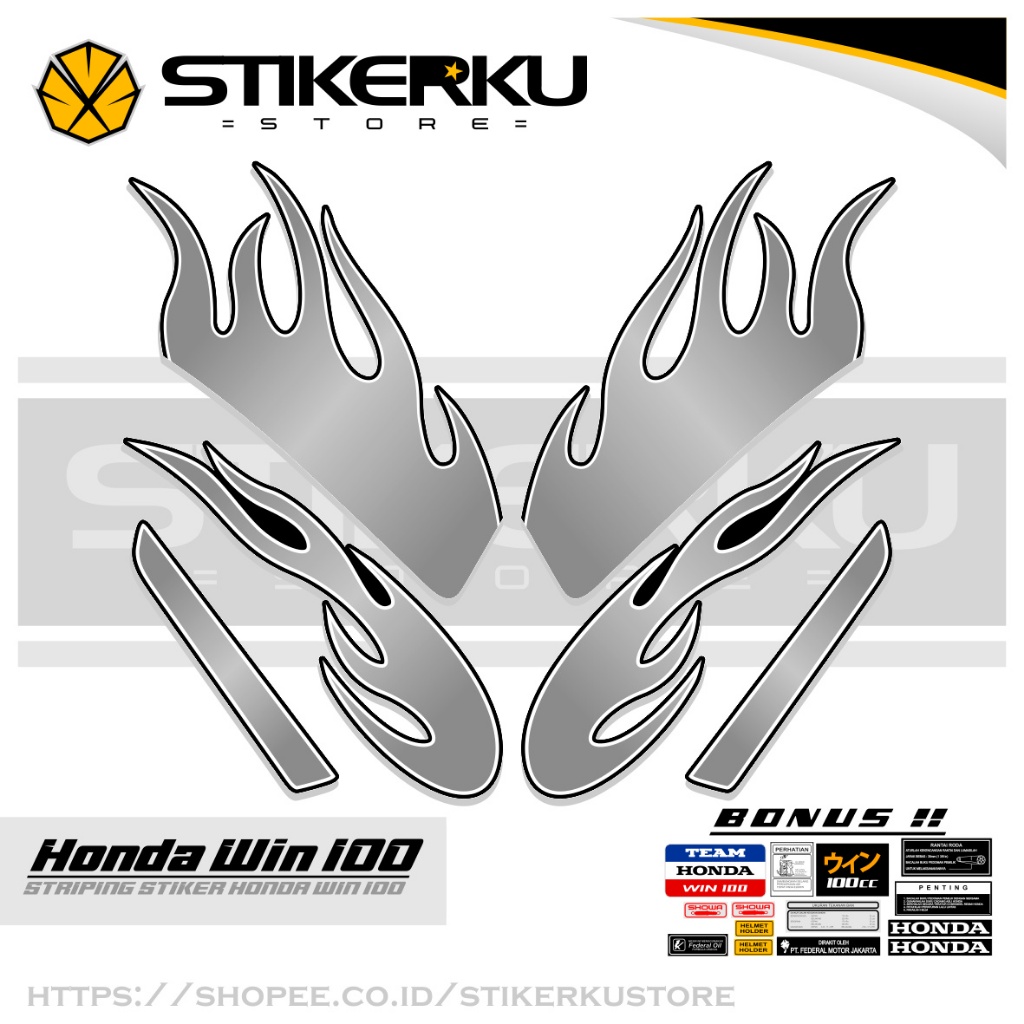 Honda WIN STRIPING/MOTIF 119/WIN 100 STICKER/WIN 100 VIRAL Variation ...