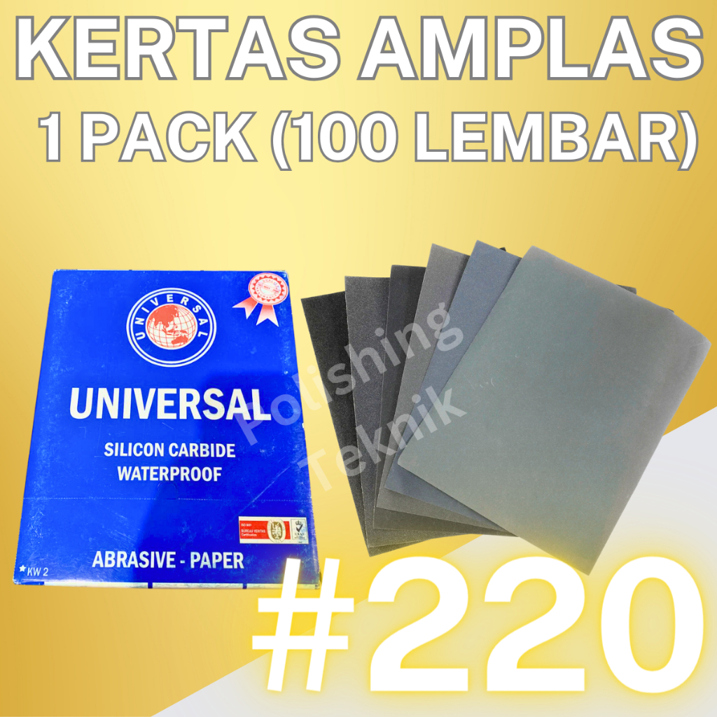 Universal Grit 220 Sandpaper Sheet 1 PACK (100 SHEETS) | Shopee Malaysia