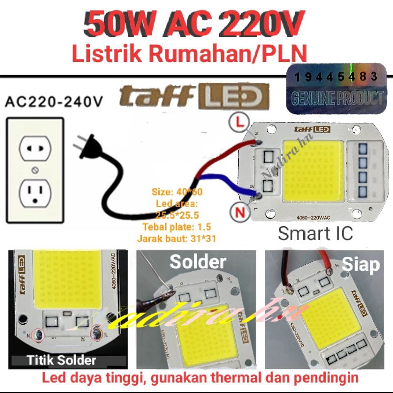 Power LED 50W 220V HPL CHIP Spotlights 50 watt AC 220 volt PJU LIGHTS ...
