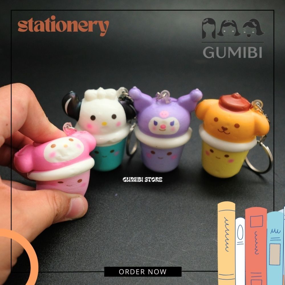 GANTUNGAN Squishy BOBA KEYCHAIN SANRIO KEYCHAIN KEYCHAIN SQUISHY SANRIO ...