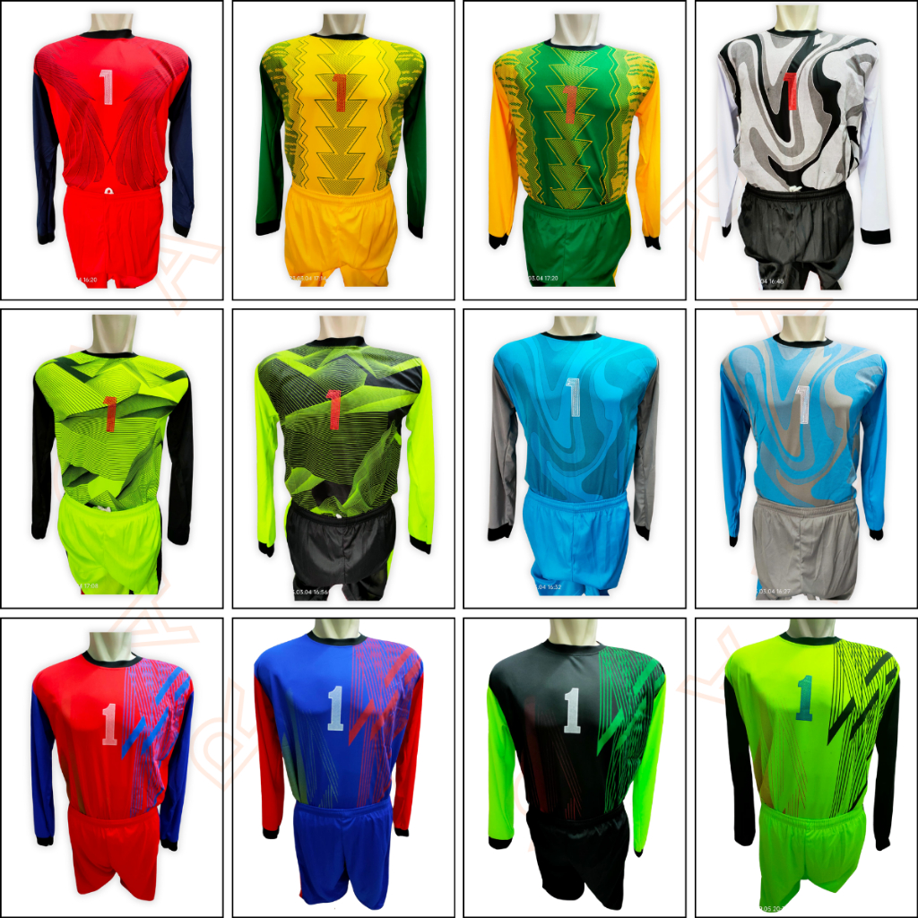 MEN'S LONG-SLEEVED GOALKEEPER JERSEY SET | (COMBINING-1) | Shopee Malaysia