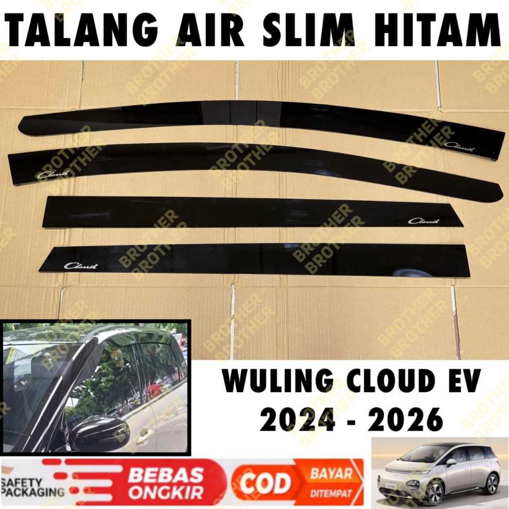HITAM Wuling Cloud Ev Water Gutters 2024 2025 2026 up Slim Black ...
