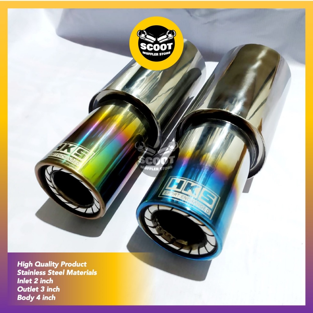 Hks Sport Racing Car Exhaust Sound Bass Cool Universal inlet 2 inch 3 ...