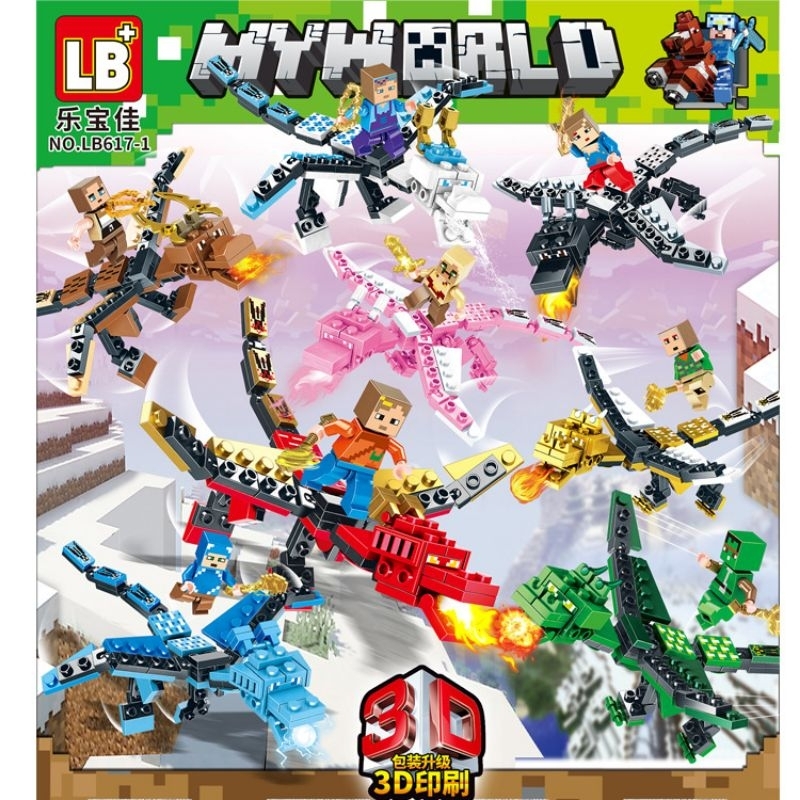 Toy bricks figure minicraft wide winged dragon mini craft dragon ...