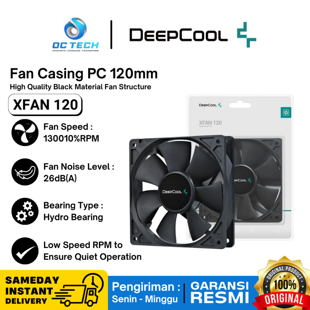 Deepcool XFAN 12cm XFAN120 120 120mm BLACK hydro bearing fan casing ...