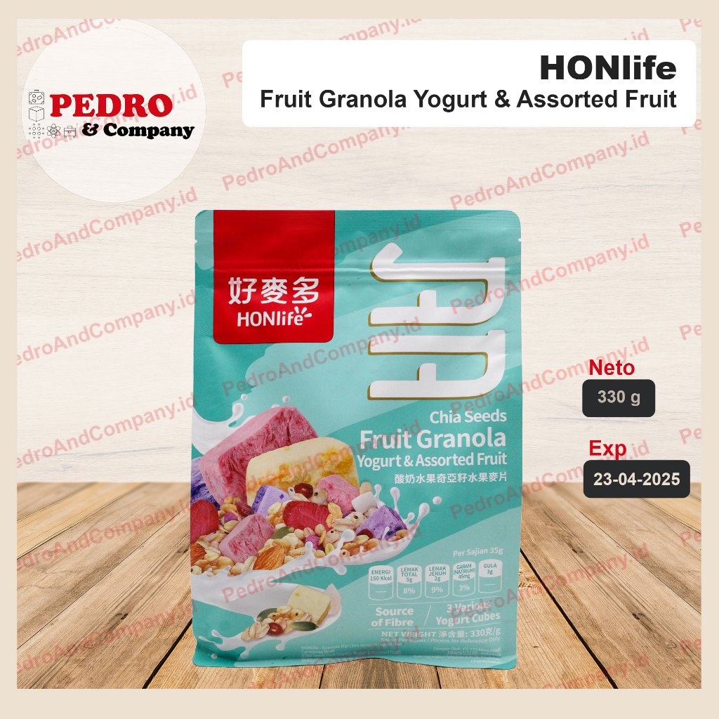 Honlife FRUIT Granola Chia seeds yogurt ASSORTED FRUIT 330 Grams cereal ...