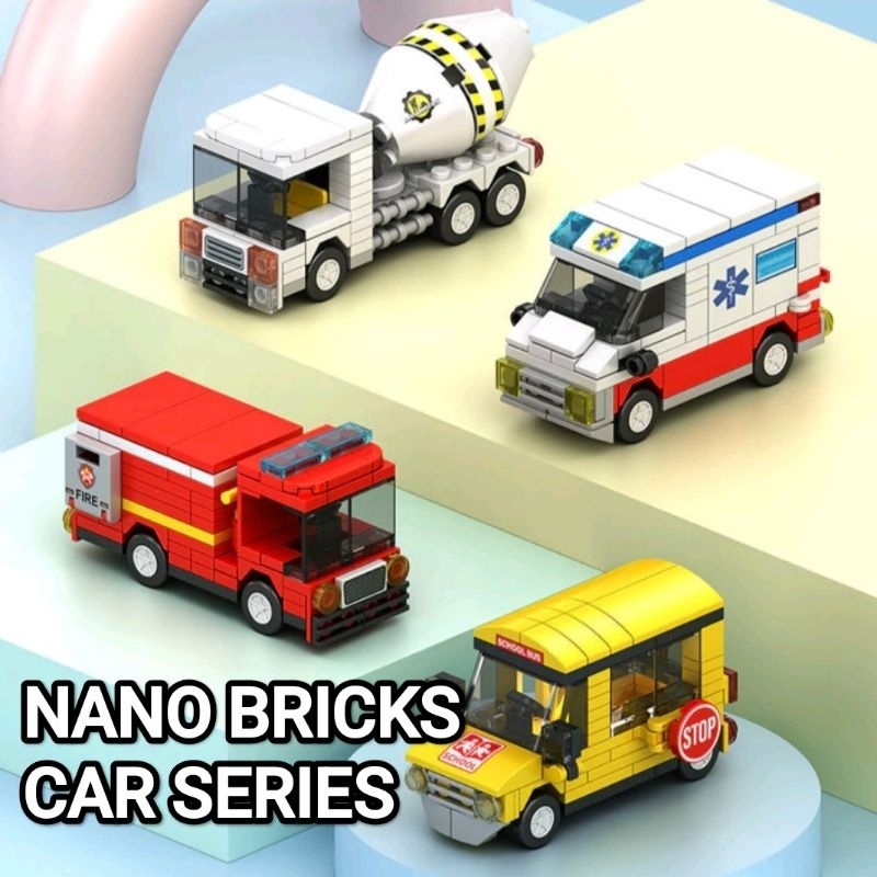 (93+ Pc) BUILDING NANO BRICKS CAR SERIES - CAR Stacking Blocks - FIRE ...