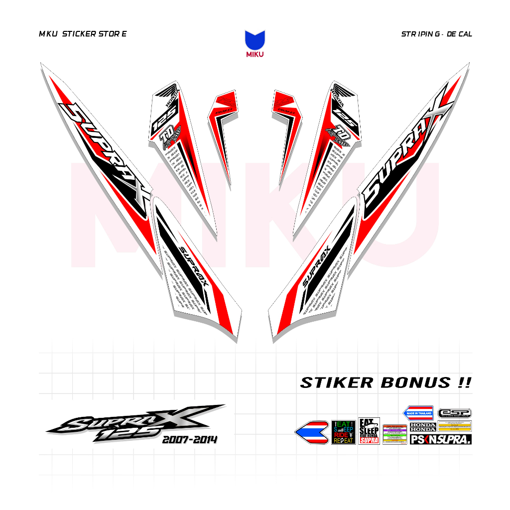 Sp40b Striping Supra X 125 R Racing Sticker Sticker Lis Honda Supra X ...