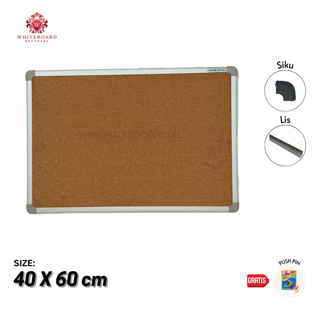 Corkboard / Pin Board / Memo Board / Notice Board / Mading Board 40 x ...