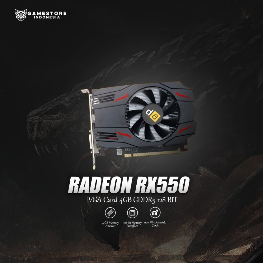 Vga CARD DIGITAL ALLIANCE RX 550 4GB GDDR5 128 BIT RX550 RADEON GPU ...