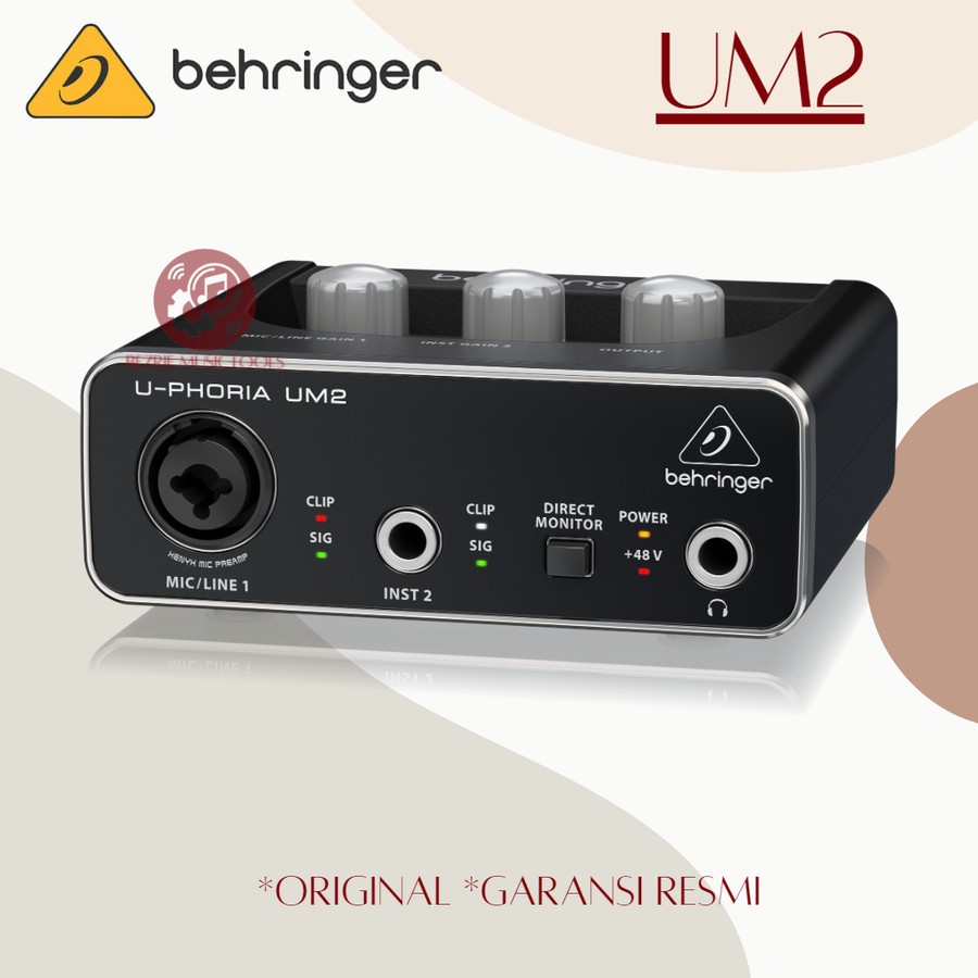 Behringer U-Phoria UM2 USB Audio Interface with XENYX Mic Preamplifier ...