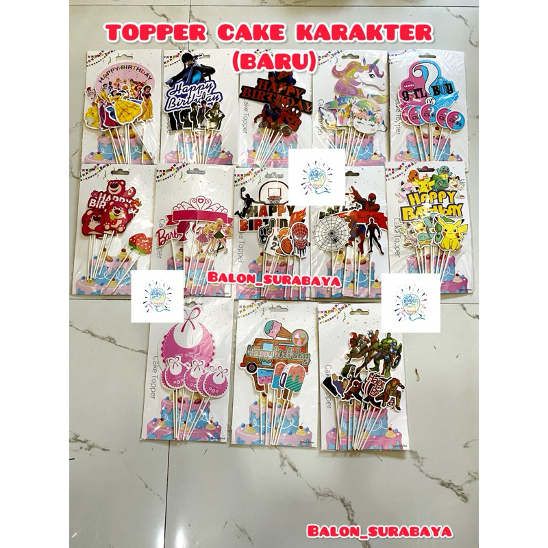 New Character cake Topper / Paper cake Topper | Shopee Malaysia