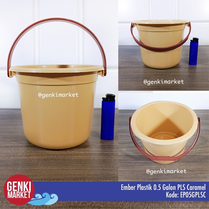 0.5 Gallon Plastic Bucket Package PLS Caramel Genki Market | Shopee ...