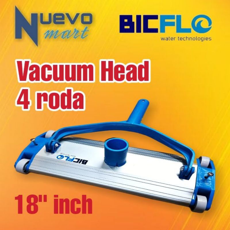 Bicflo Swimming Pool Vacuum Head 18" inch 4 wheels Aluminum Vacuum Head ...