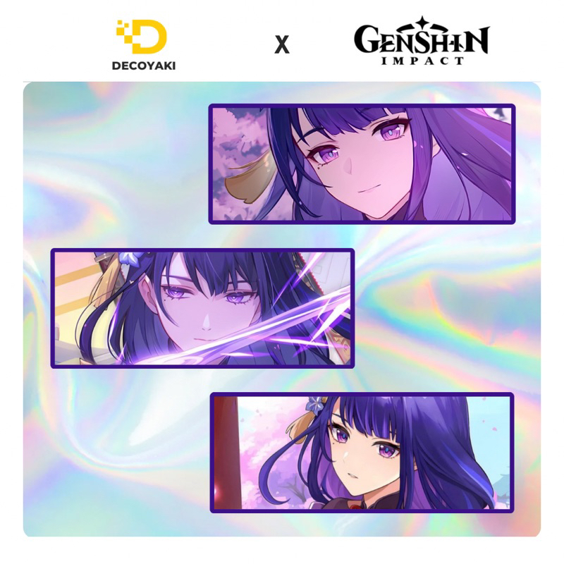 Raiden Shogun Hologram Slap Sticker, Raiden Shogun Genshin Impact ...