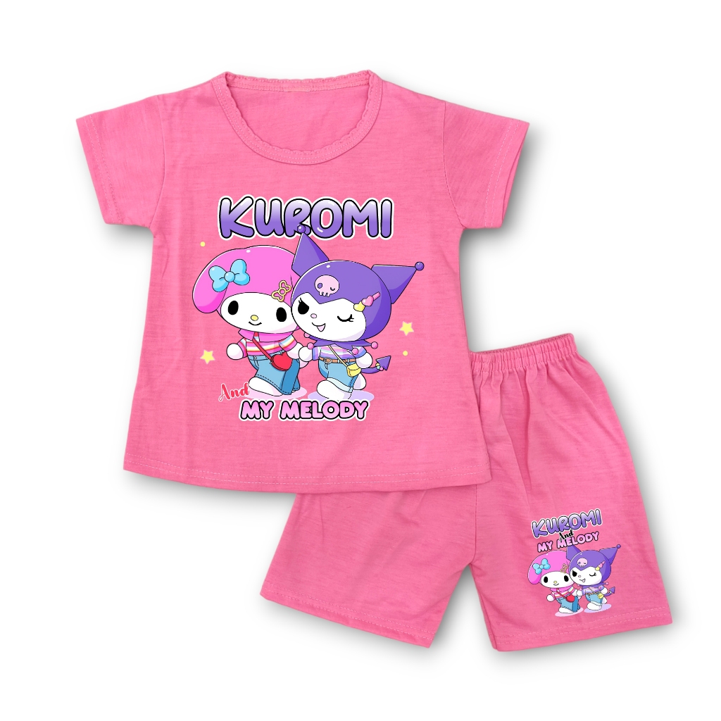 KATUN Girls' t-shirt set with kuromi my melody motif, ages 1-10 years ...