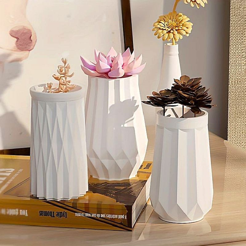 Diamond Concrete Aesthetic Flower Vase | Shopee Malaysia