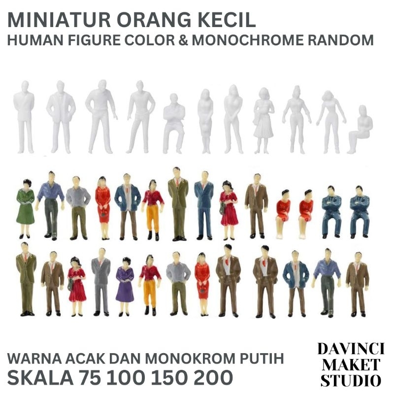 (Unit) Miniature People Scale 200 150 100 75 50 Small Diorama Mockup ...