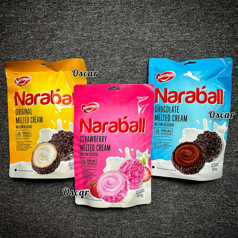 Naraball Wafer Ball Melted Cream 80g Strawberry Chocolate Halal ...