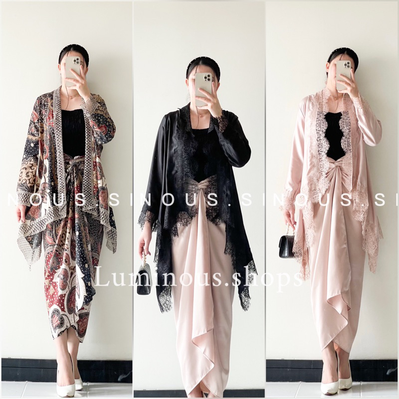Joliine Set / Skirt (Silky batik Skirt/ outer batik) Graduation Wedding ...