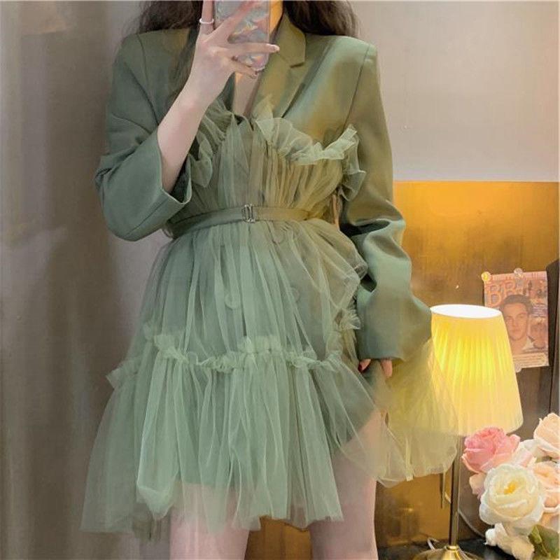 Selly Mini Korean Dress Combination of Tile with Belt | Shopee Malaysia