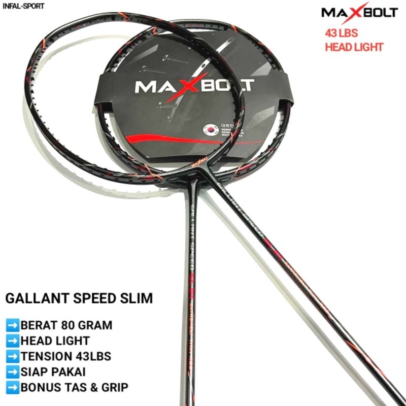 Original MAXBOLT GALLANT SPEED 43LBS BADMINTON RACKET | Shopee Malaysia