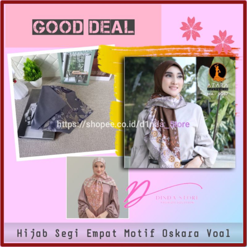 Oskara Voal Rectangular Hijab Azara Hijab Motif Hijab Fashion Muslim ...