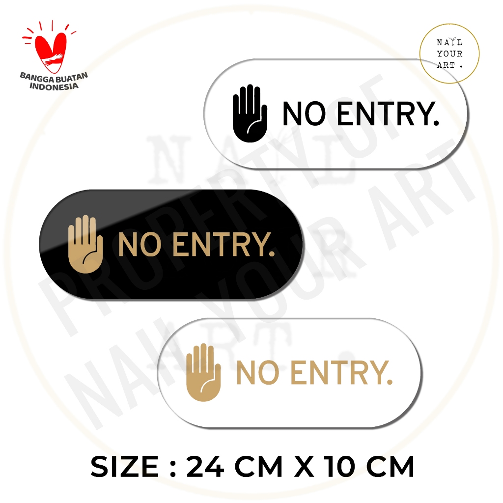 Acrylic SIGN NO ENTRY ICON ROUND - Nail Your Art - Minimalist Signage ...