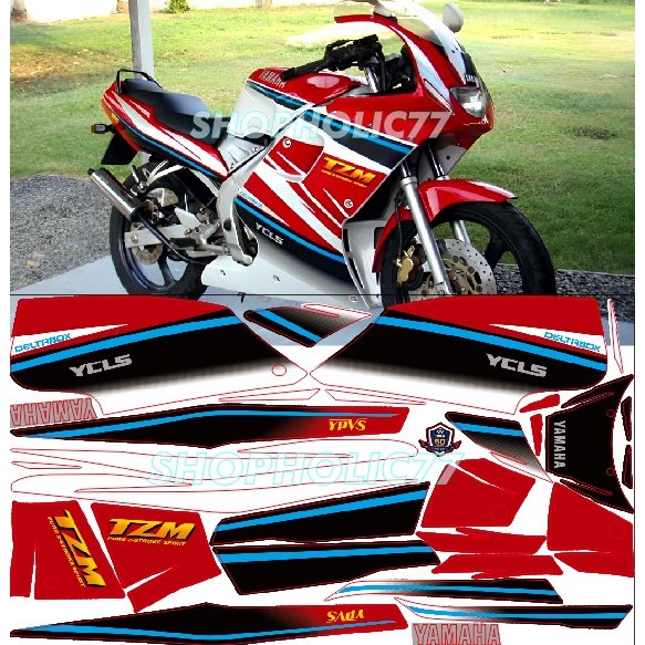 MERAH 1995 Red and White Yamaha TZM 150 Striping Can be varnished ...