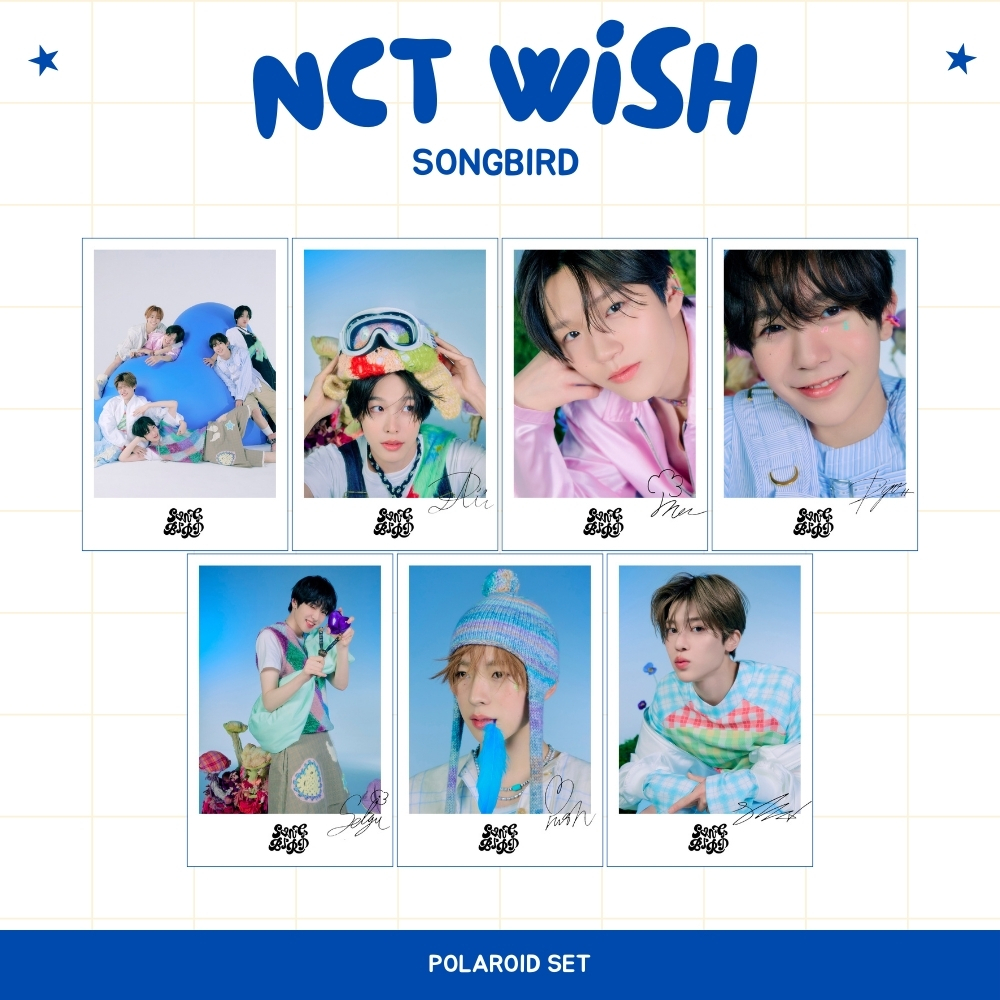 Polaroid NCT WISH SONGBIRD (7Pcs Contents+2-Sided Lamination) Signature TTD KPOP PHOTOCARD CARDS ...