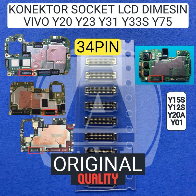 Vivo Y20 / Y23 Y31 Y33S Y75/ 34 PIN LCD SOCKET CONNECTOR | Shopee Malaysia