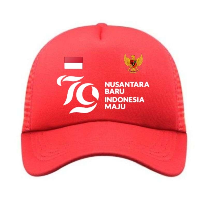 Trucker HAT HUT RI 79 INDONESIA NUSANTARA NEW INDONESIA MAJU OFFICIAL ...