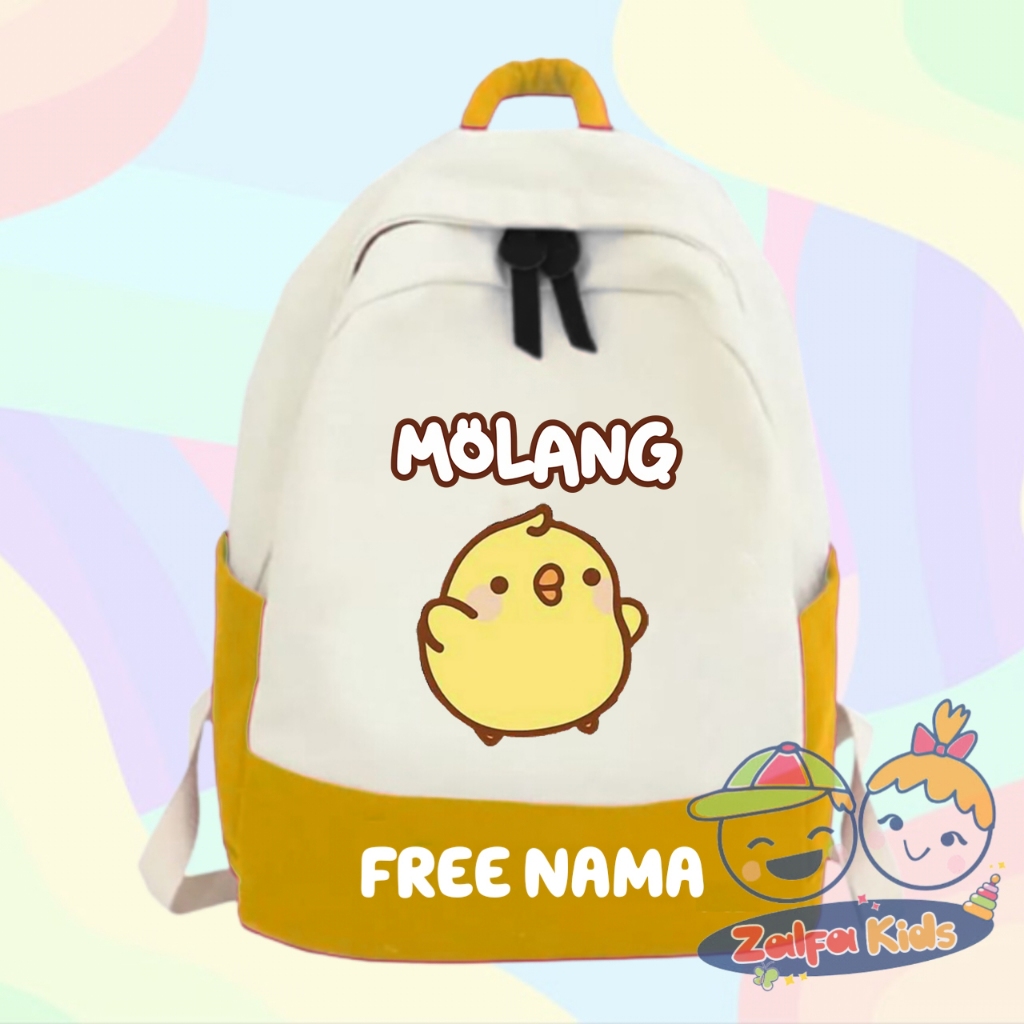 Molang PIU PIU Character Children's School Backpack - Free With Name ...
