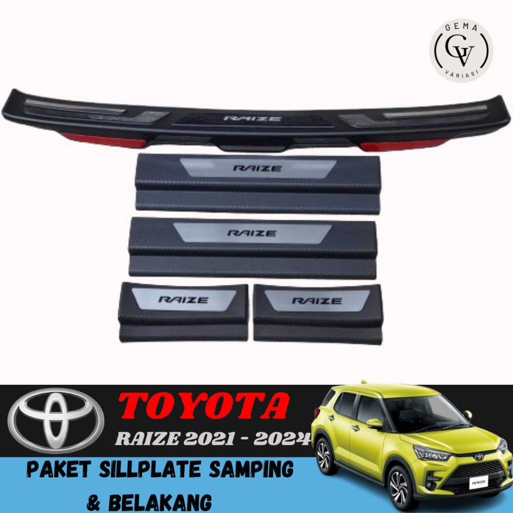 HITAM Rear Side Step Sillplate Package for Toyota Raize 2021 - 2024 ...