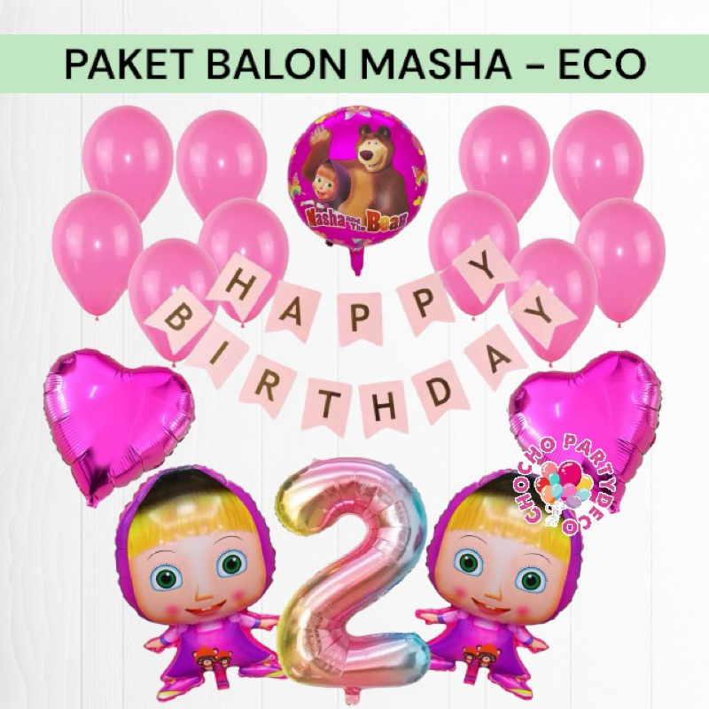 Masha And The Bear ECO Balloon Package/Masha And The Bear Children's ...