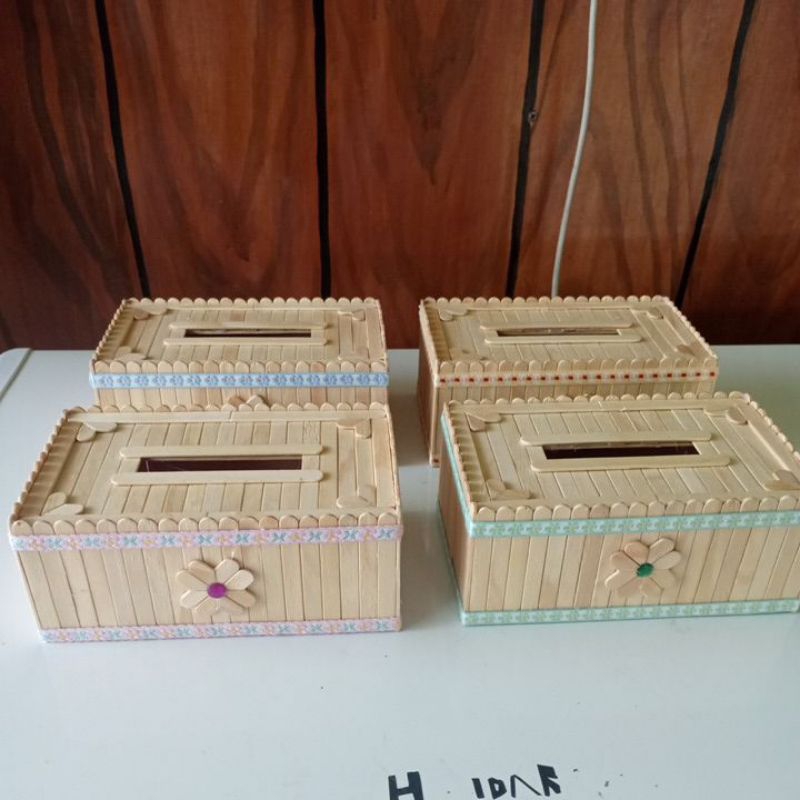 Handicrafts from large tissue box ice cream sticks | Shopee Malaysia