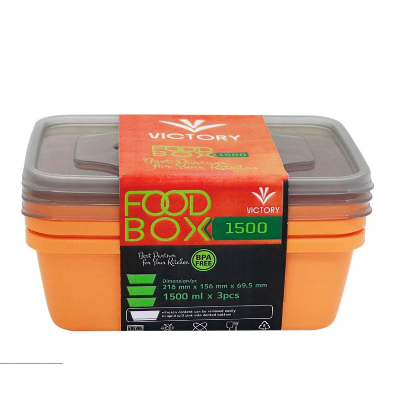 Food storage box, color and clear food box 1500 ml (VICTORY) | Shopee ...