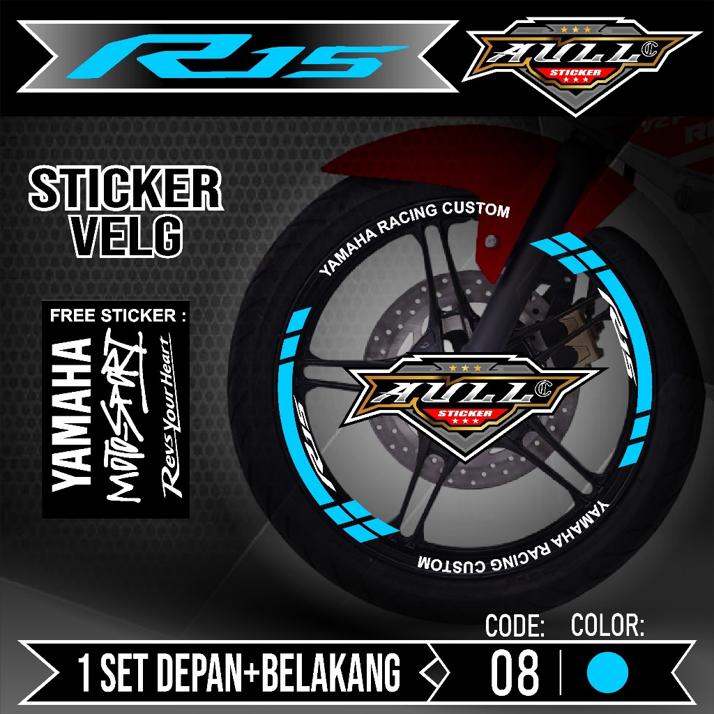 Sticker Rims R15 Cutting Motorcycle Rims Yamaha R15 V2 V3 List Sticker ...